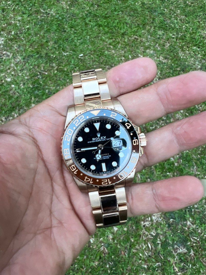 Rolex full rose gold GMT, Luxury, Watches on Carousell