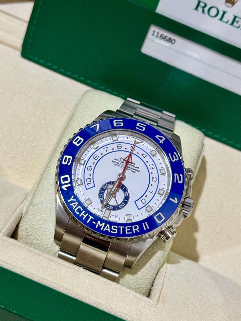 Rolex YM2 Yachtmaster II 44MM Stainless Steel Mercedes Hands 116680 ...