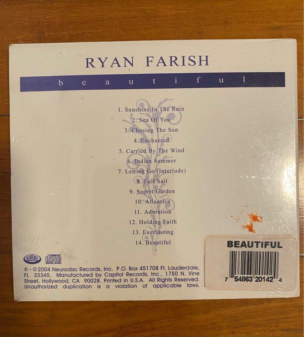 Ryan Farish - Beautiful ( CD ), Hobbies & Toys, Music & Media, CDs & DVDs on Carousell