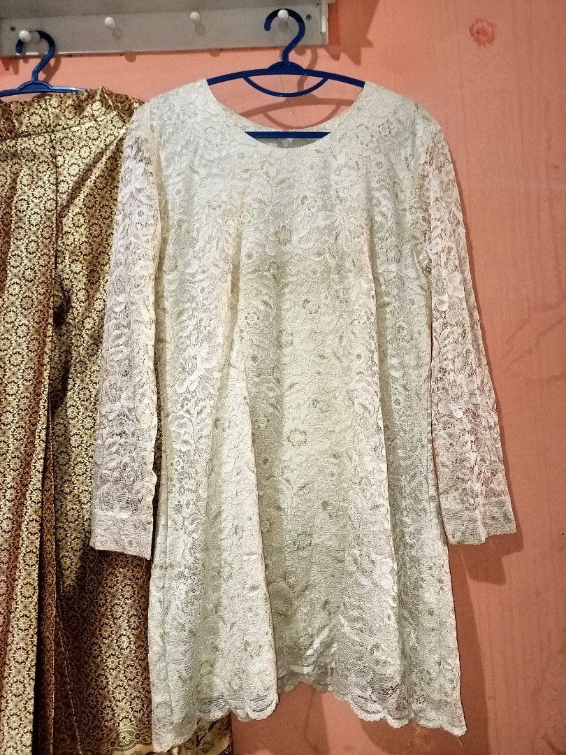 Set Kebaya Brokat Putih / Setelan Kebaya Putih / Set Brokat Glitter ...