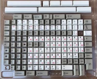 Shenpo Cyrillic Beige 9009 PBT Keycaps for Custom Mechanical Keyboards ...