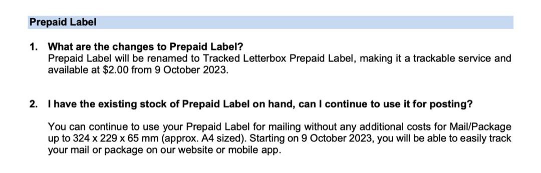 singpost basic package prepaid label, Hobbies & Toys, Memorabilia ...