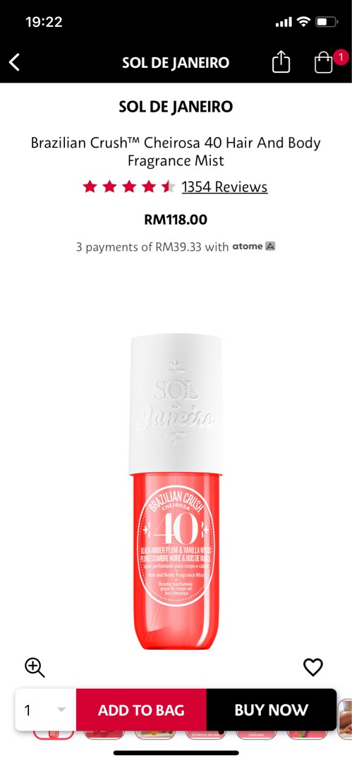 SOL DE JANEIRO 40 MIST, Beauty & Personal Care, Fragrance & Deodorants ...