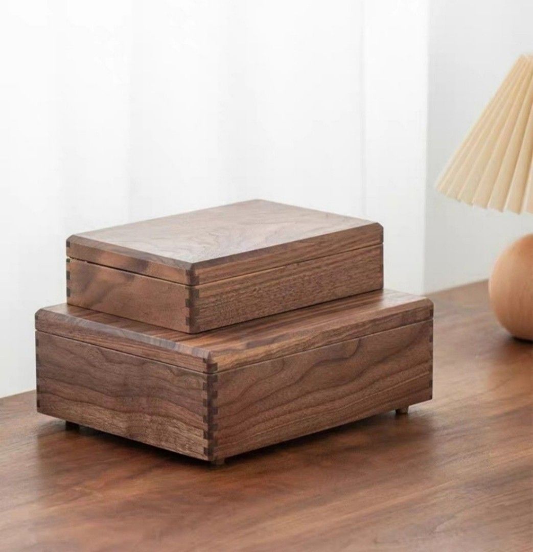 Solid Natural Walnut Wood Storage Box, Treasure Chest. Can store Watch ...