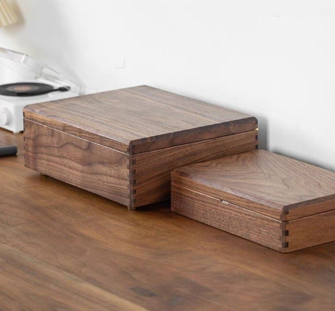 Solid Natural Walnut Wood Storage Box, Treasure Chest. Can store Watch ...