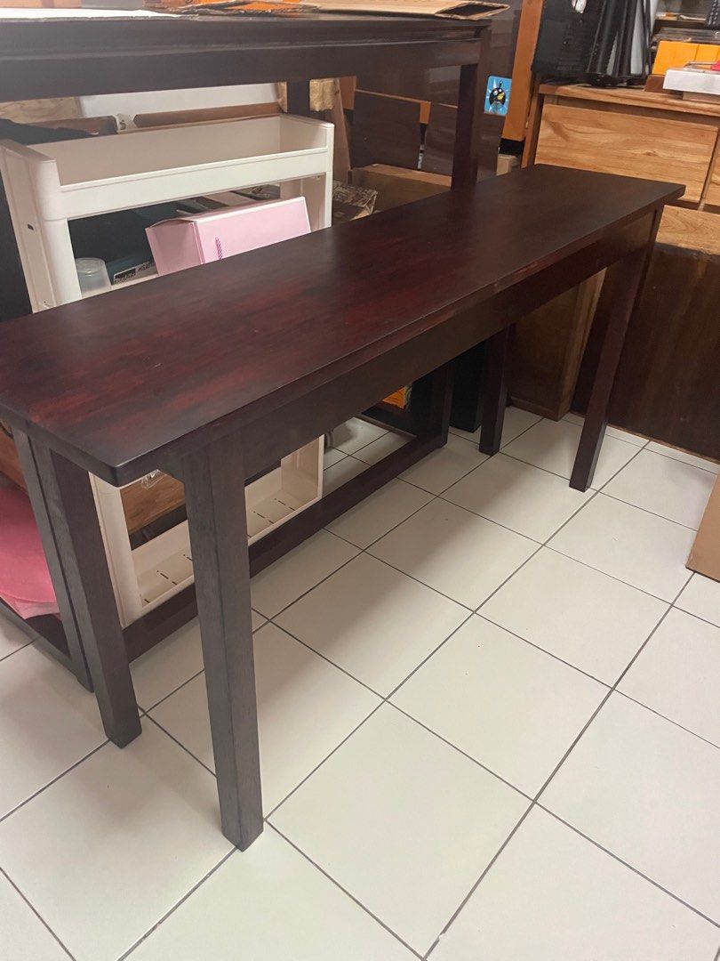 Solid wood 150/25/75cm slim walkway console, Furniture & Home Living ...