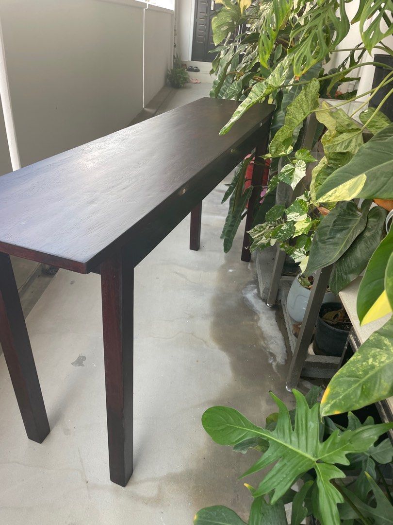 Solid wood 150/25/75cm slim walkway console, Furniture & Home Living ...