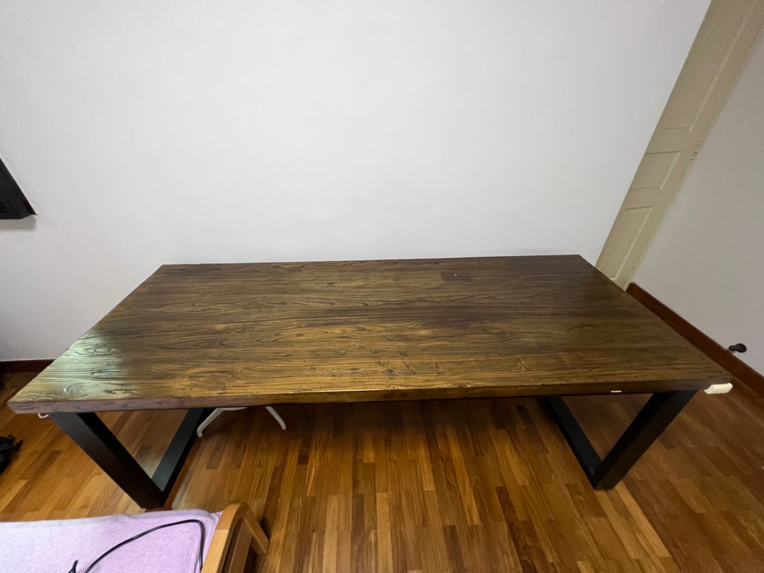 Solid wood elmwood Wooden Study Table, Furniture & Home Living ...
