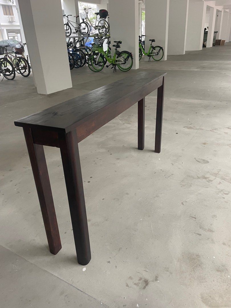 Solid wood 150/25/75cm slim walkway console, Furniture & Home Living ...