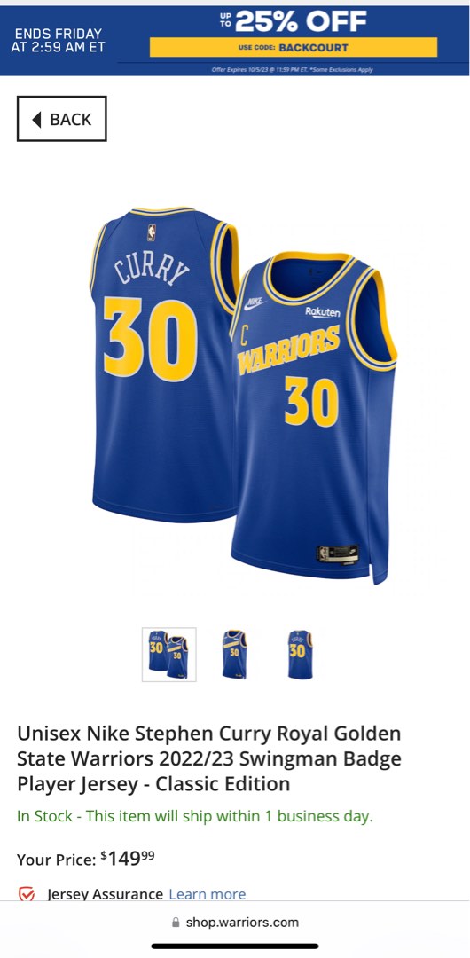 Steph Curry Original GSW Jersey, Men's Fashion, Activewear on Carousell
