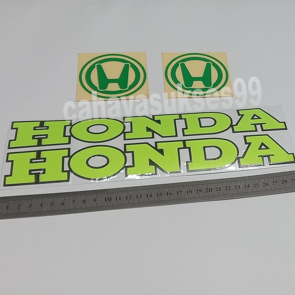 Sticker HONDA Hijau Stabilo 30cm Stiker Tangki Motor HONDA Reflective ...