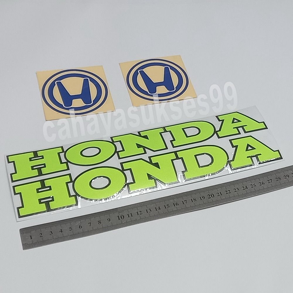 Sticker HONDA Hijau Stabilo 30cm Stiker Tangki Motor HONDA Reflective ...