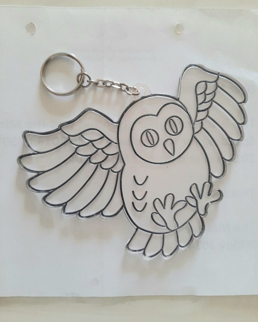 Suncatcher Owl Keychain, Hobbies & Toys, Stationery & Craft, Handmade ...
