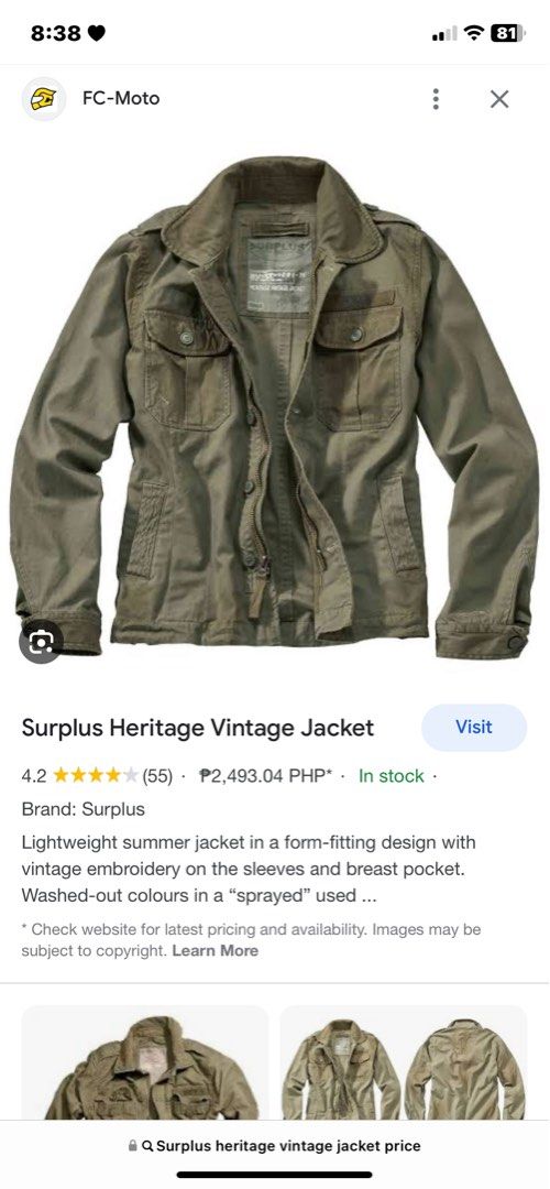 Surplus Raw Vintage Jacket, Men's Fashion, Coats, Jackets and Outerwear ...