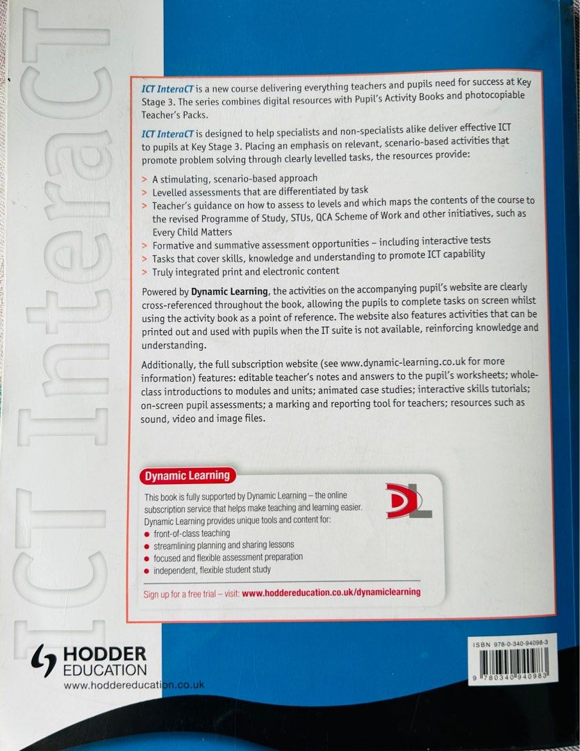 ICT Interact Pupil’s book 2 for KS3 Hodder education , Hobbies & Toys ...