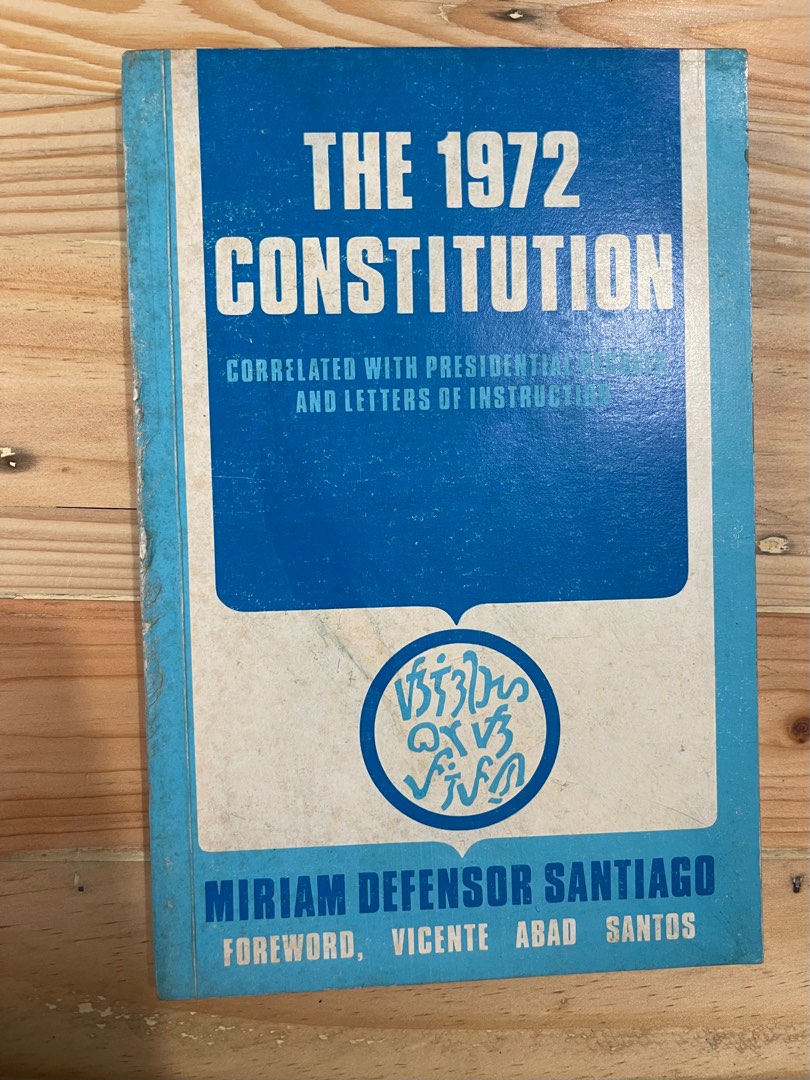 The 1972 Constitution (Philippines) by Miriam Defensor Santiago ...