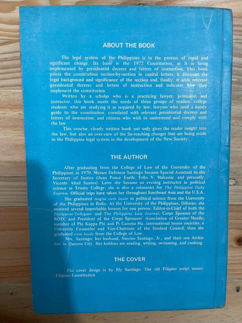 The 1972 Constitution (Philippines) by Miriam Defensor Santiago ...