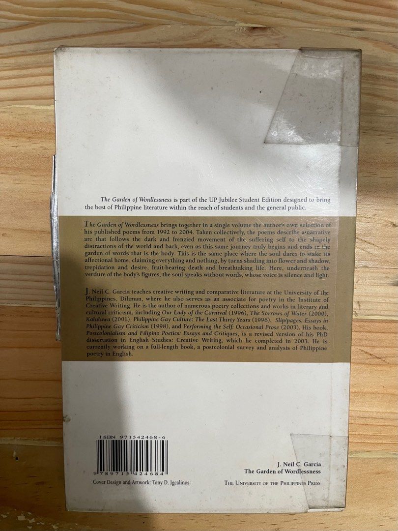 The Garden of Wordlessness - Selected Poems by J Neil Garcia, Hobbies ...
