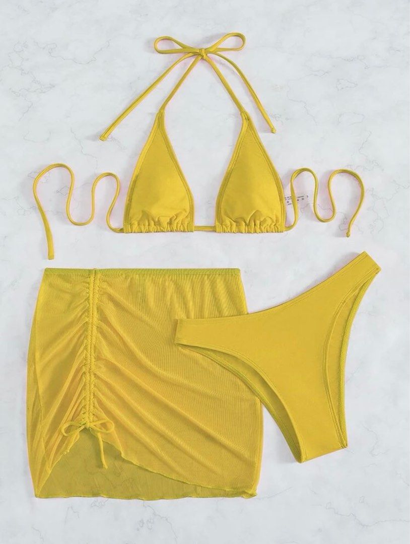 Three-piece bikini set, Women's Fashion, Swimwear, Bikinis & Swimsuits on Carousell