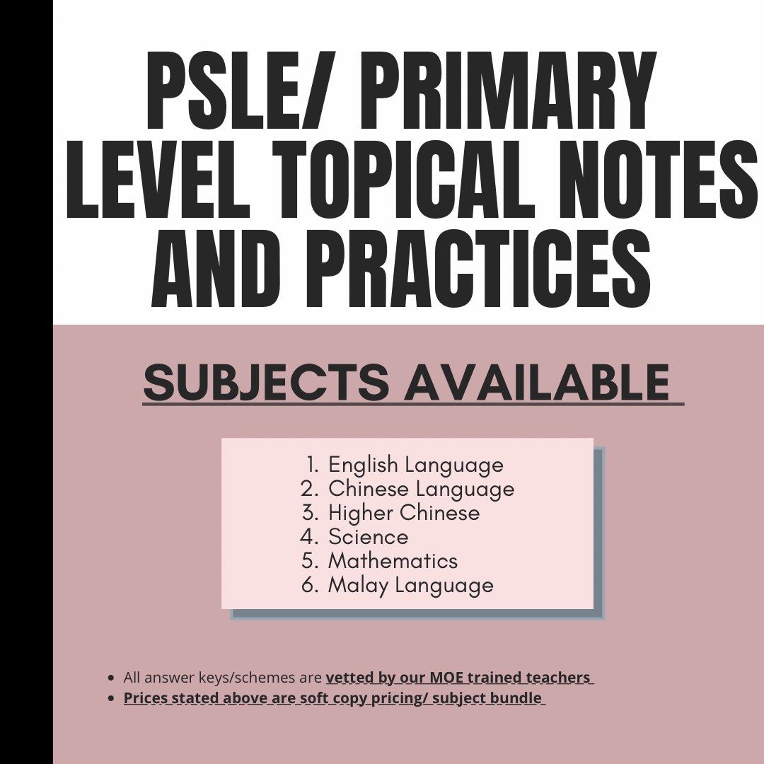UPDATED 2023! PSLE FULL REVISION BUNDLES LATEST SYLLABUS|ENGLISH|MATH ...