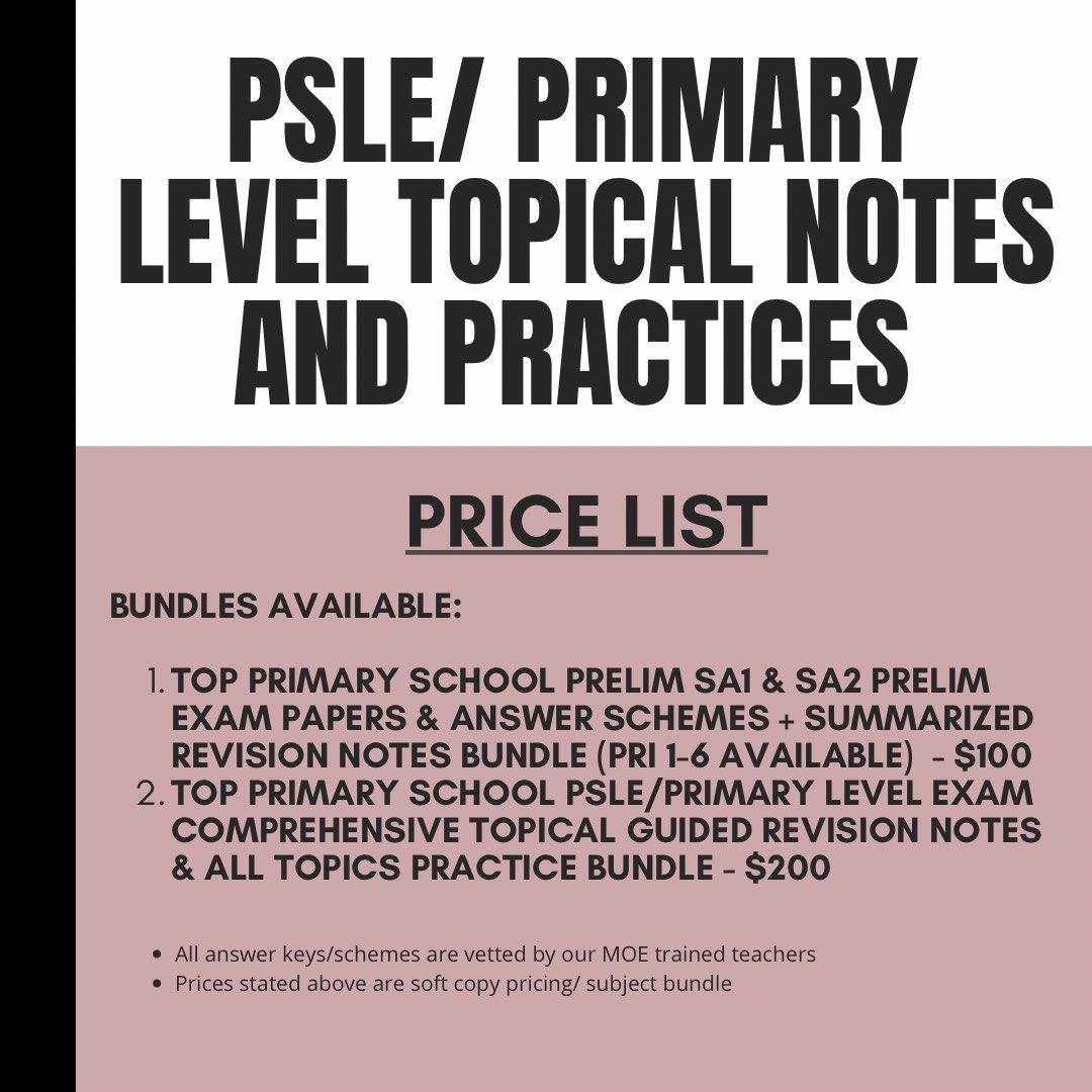 UPDATED 2023! PSLE FULL REVISION BUNDLES LATEST SYLLABUS|ENGLISH|MATH ...