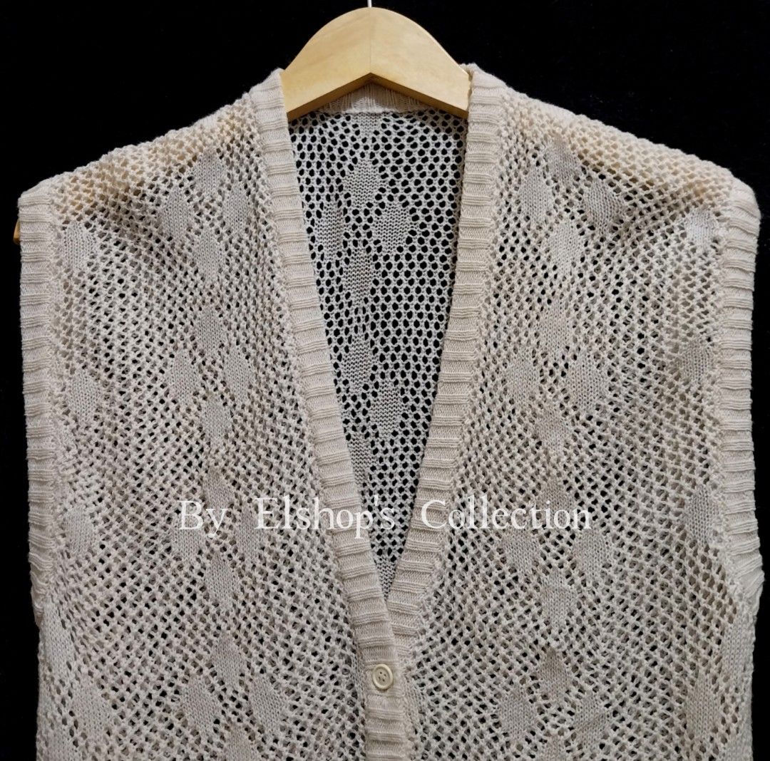 Vest Jaring Warna Coklat Muda, Fesyen Wanita, Pakaian Wanita, Baju ...