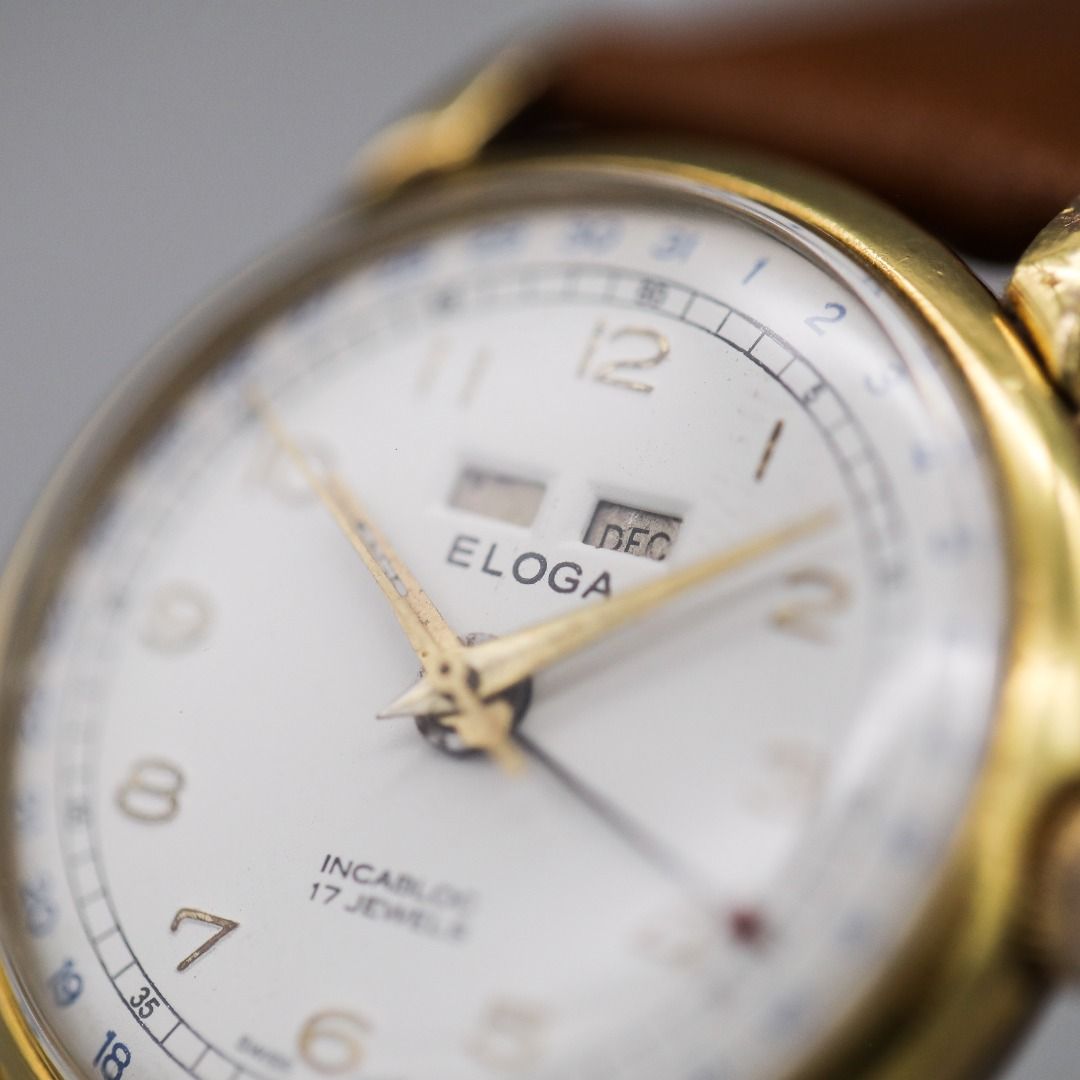 Vintage Eloga Triple Date Calendar, Luxury, Watches on Carousell
