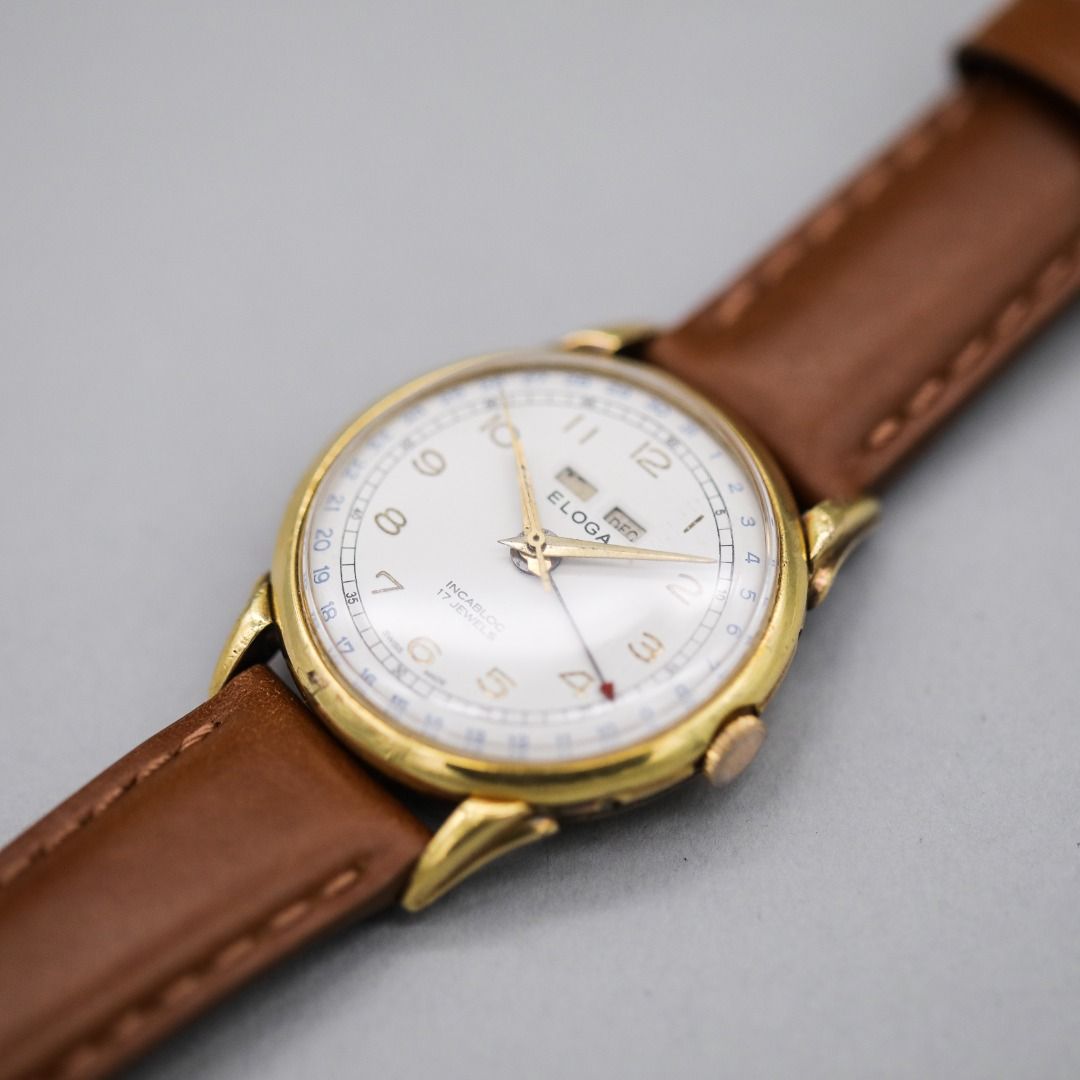 Vintage Eloga Triple Date Calendar, Luxury, Watches on Carousell