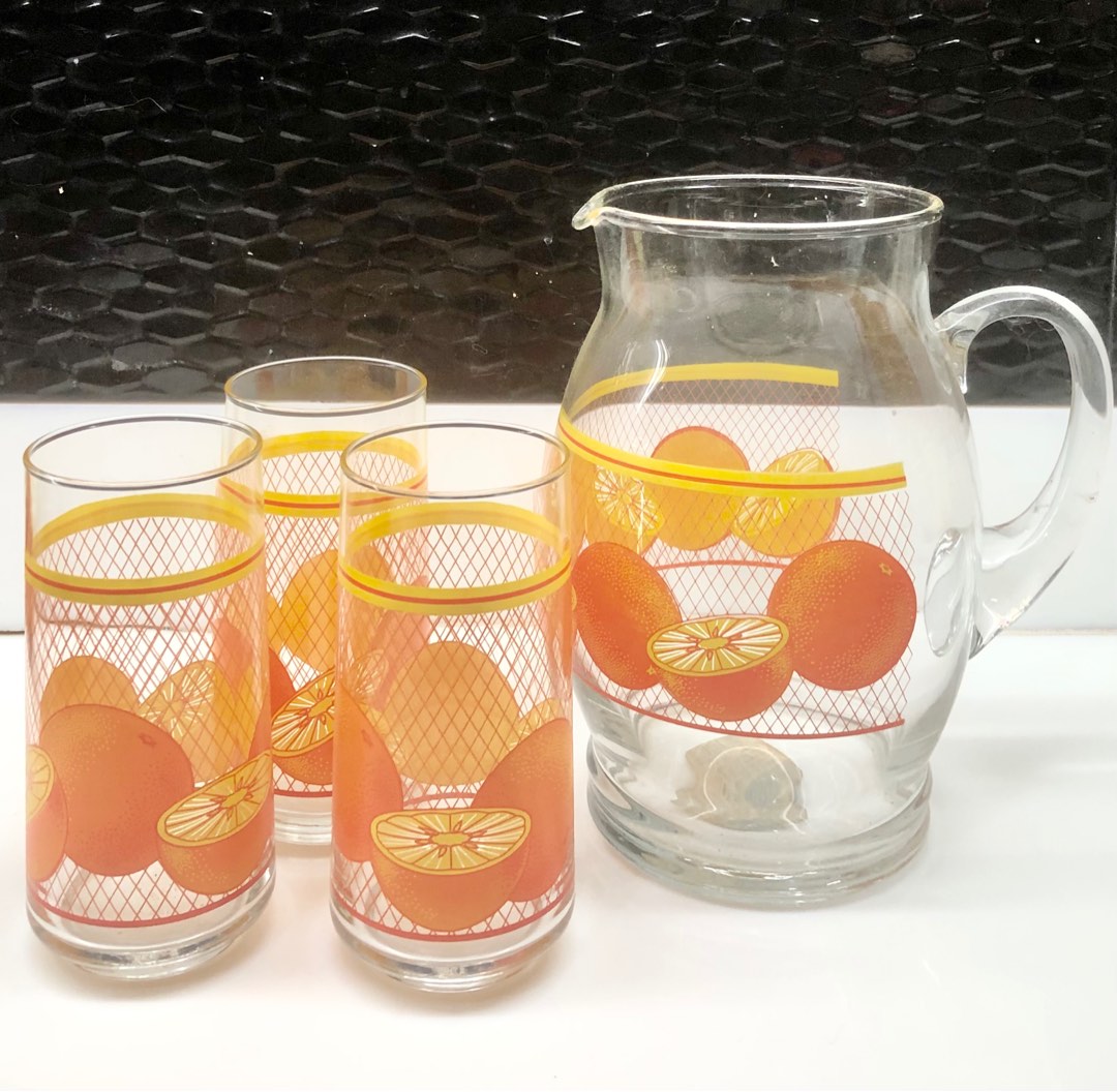 Vintage Pitchers and Glass Set, Furniture & Home Living, Kitchenware ...