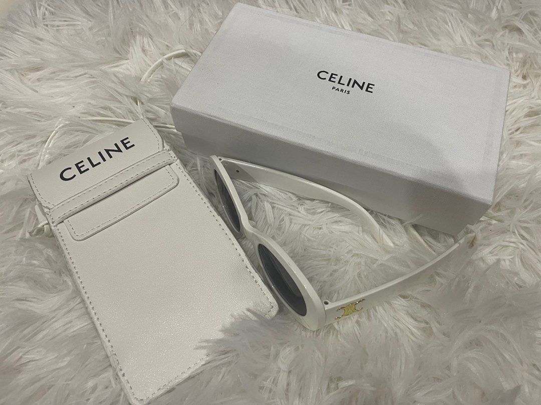 White sunnies with pouch and box, Women's Fashion, Watches ...