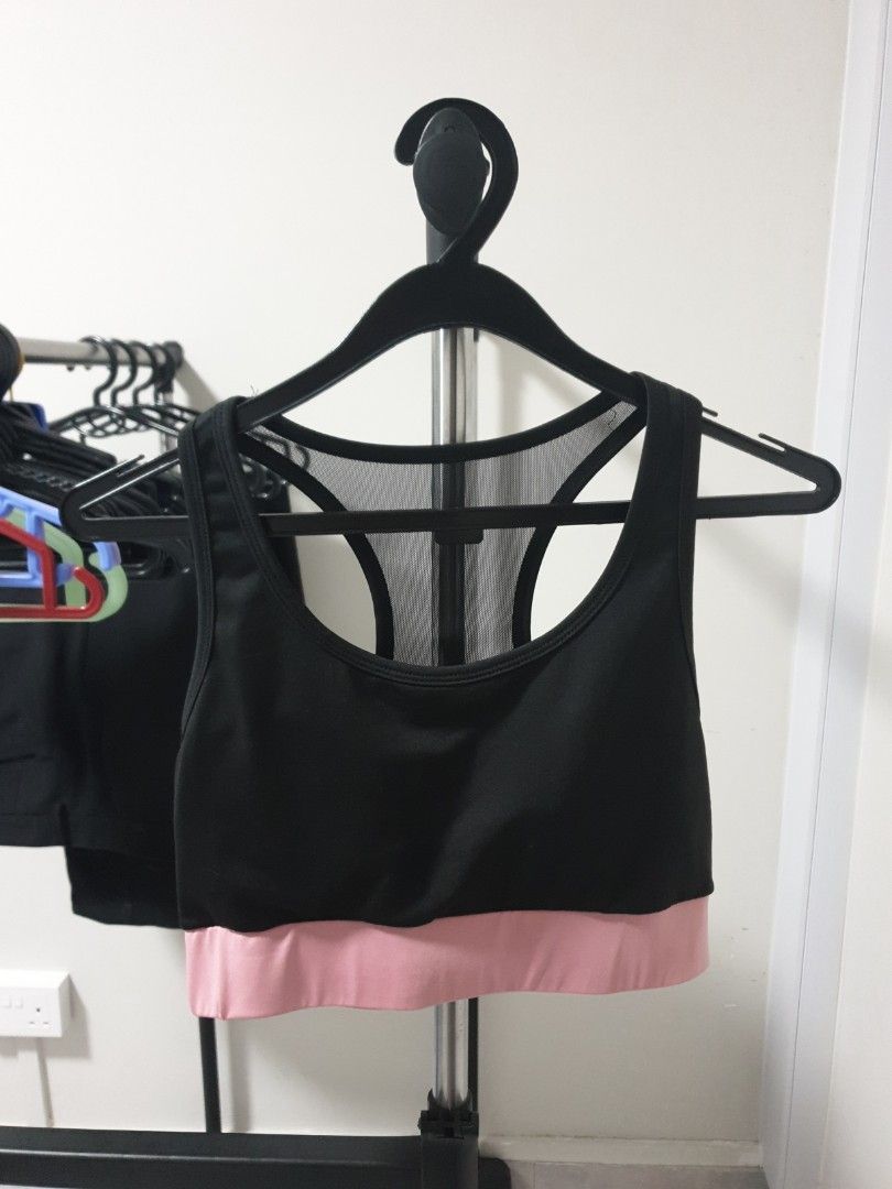 Woman Shein black sports bra, Women's Fashion, Activewear on Carousell