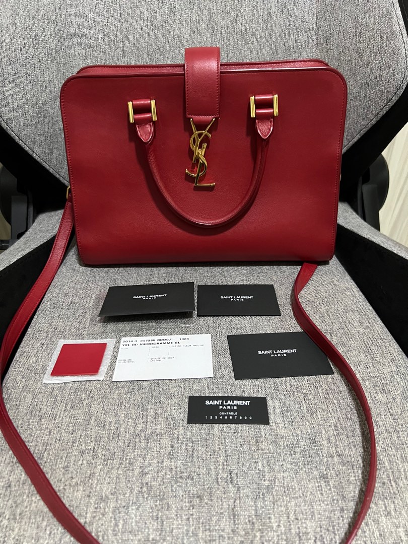 YSL Small Monogram Cabas Tote, Women's Fashion, Bags & Wallets, Cross ...