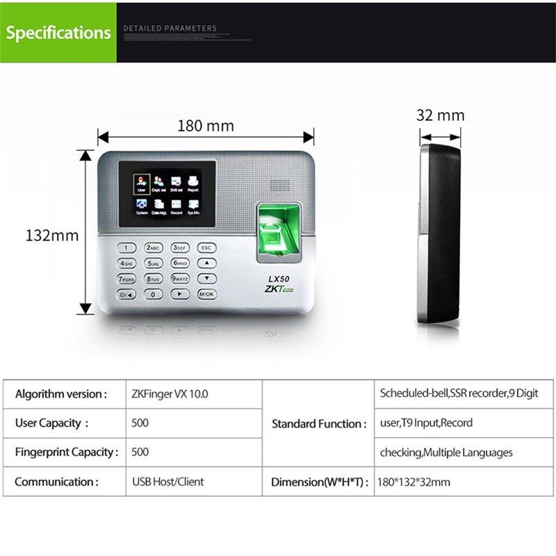 ZKTeco LX50 Fingerprint Time Attendance Machine, Computers & Tech ...