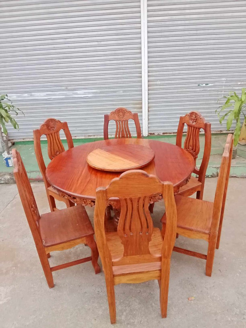 6 Seater Narra Dining Set, Furniture & Home Living, Furniture, Tables ...