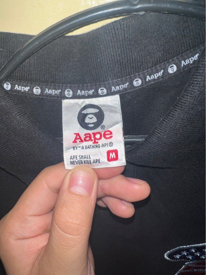 AAPE BY * A Bathing Ape USA Embroid Logo short sleeve, Men's Fashion ...