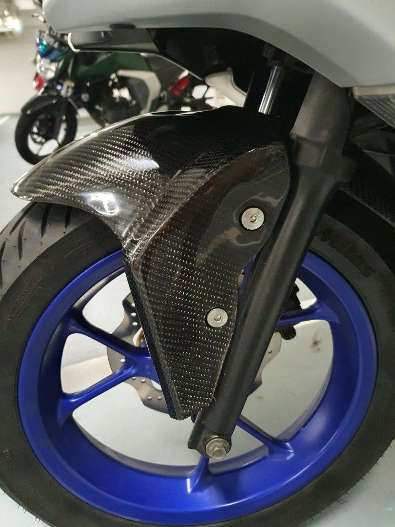 Aerox V1 blue rim (front & rear), Motorcycles, Motorcycle Accessories ...