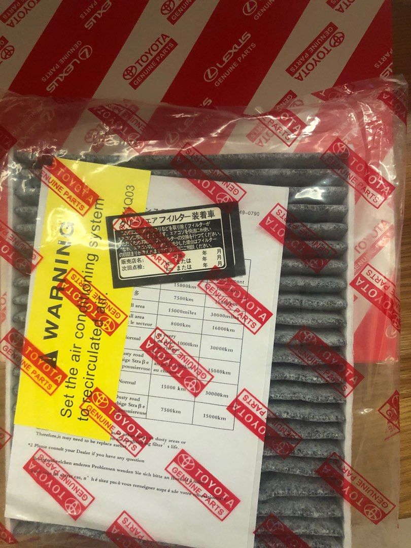 Air Con Filter for Toyota - with activated charcoal, Car Accessories ...
