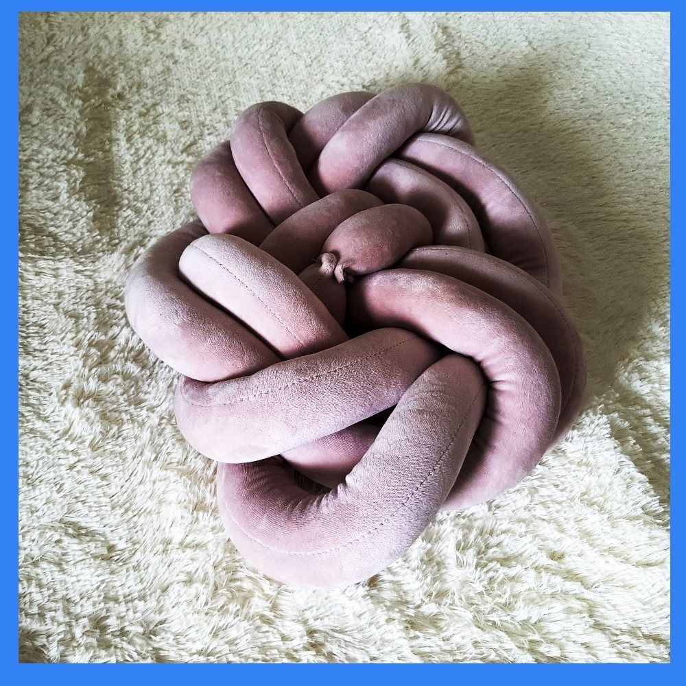 Anko Knot Pillow Plush Twisted Cushion Pink, Furniture & Home Living ...