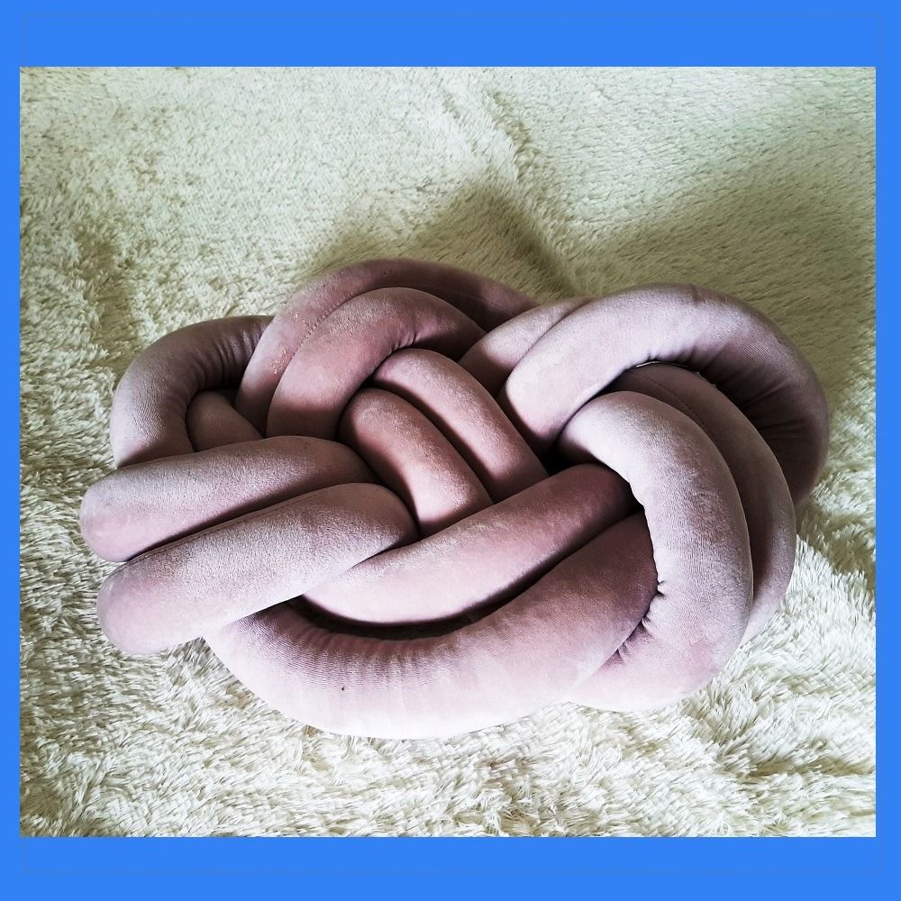 Anko Knot Pillow Plush Twisted Cushion Pink, Furniture & Home Living ...