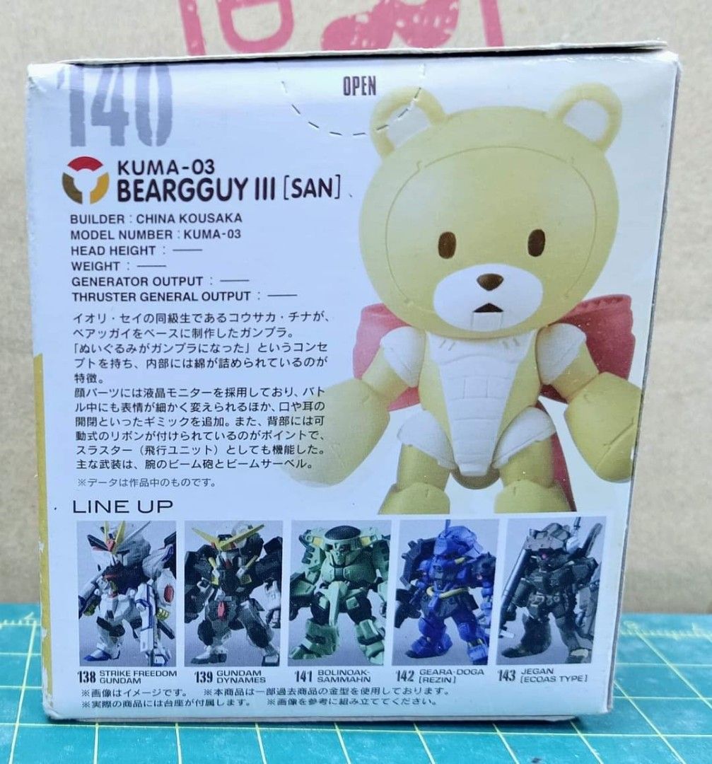 BANDAI TAMASHII GUNDAM CONVERGE FUSION WORKS FW 140 BEARGGY III SAN KUMA-03 機動戰士 高達 熊霸 黃色 PVC人形 ...