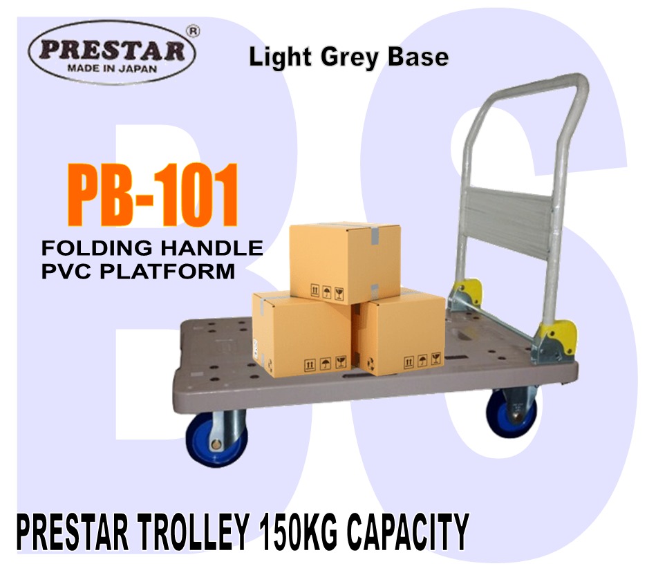 BANSOON PRESTAR Plastic Trolley PB-101 folding handle. 150kg capacity ...