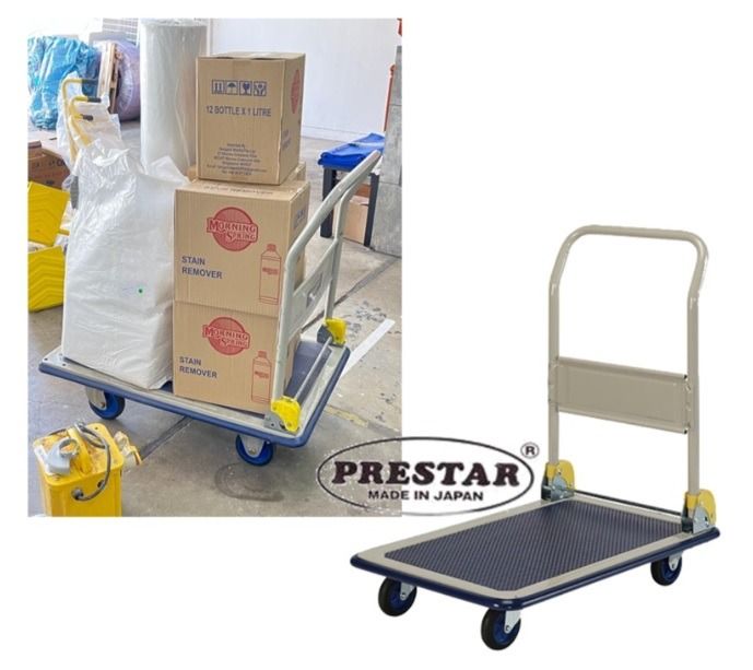 BANSOON PRESTAR Trolley folding handle. Japan. 150kg & 300kg capacity. Metal/Steel platform ...