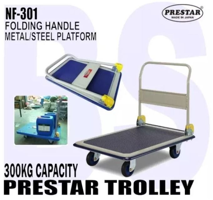 BANSOON PRESTAR Trolley folding handle. Japan. 150kg & 300kg capacity. Metal/Steel platform ...