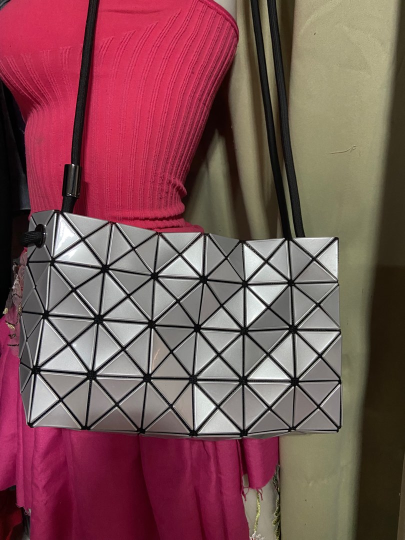 Bao Bao Issey Miyake Loop Shoulder Bag Silver Grey, Luxury, Bags & Wallets on Carousell