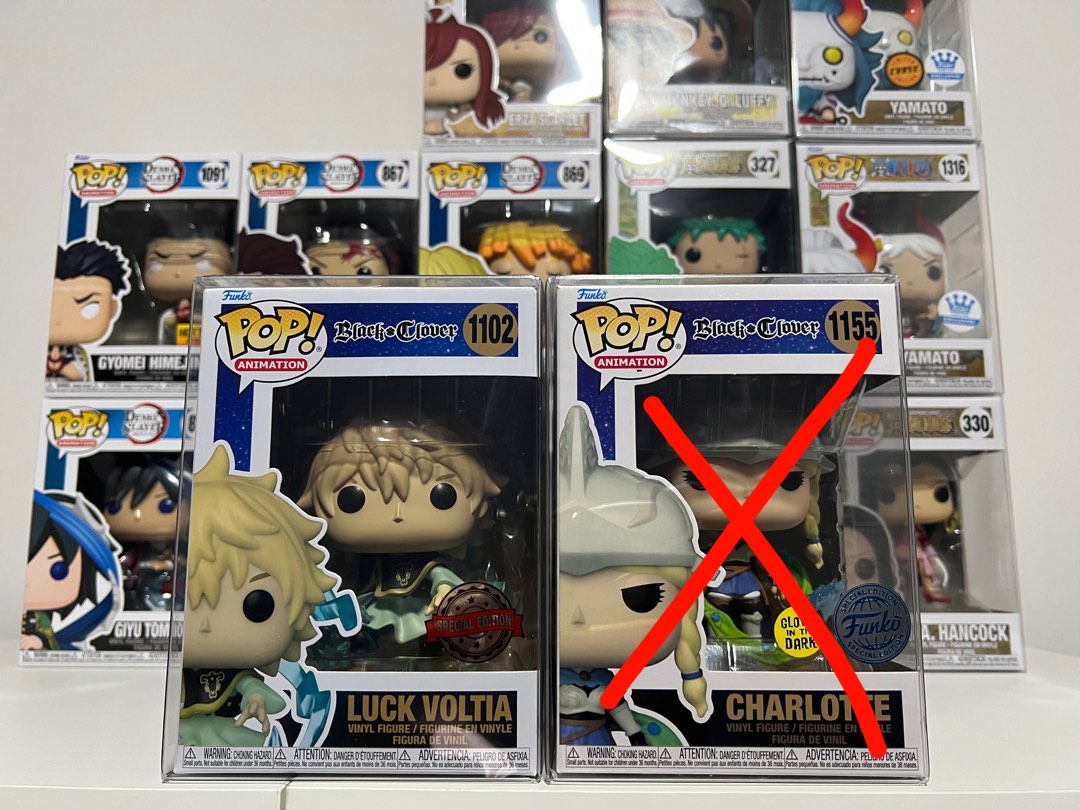 Black Clover Funko Pop - Luck Voltia & Charlotte, Hobbies & Toys, Toys ...