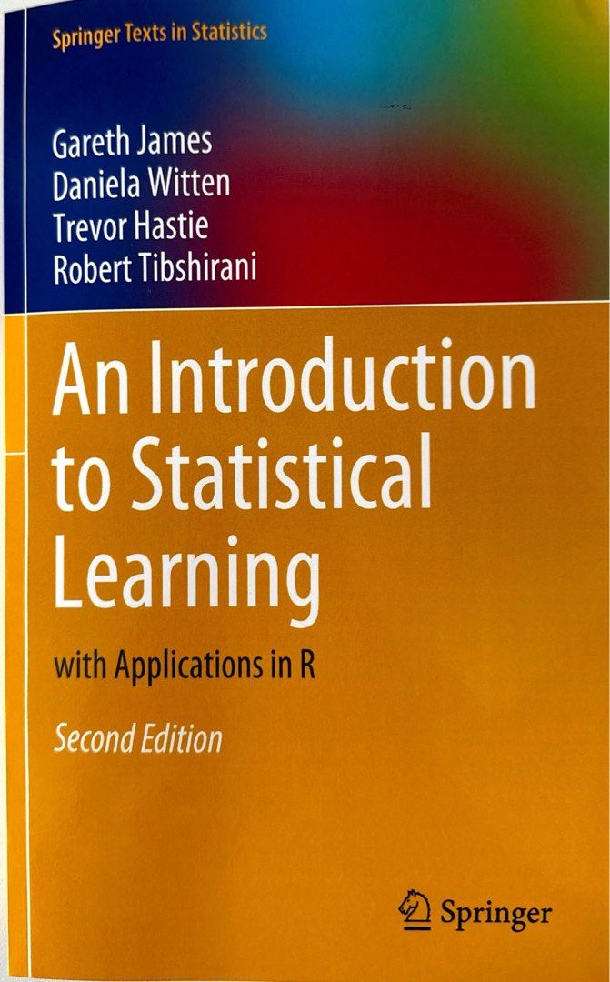 Book: An Introduction to Statistical Learning, Second Edition, Hobbies ...