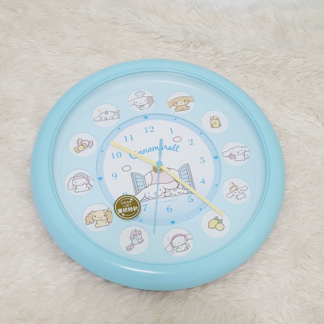 Cinnamoroll Wall Round Clock, Furniture & Home Living, Home Decor ...