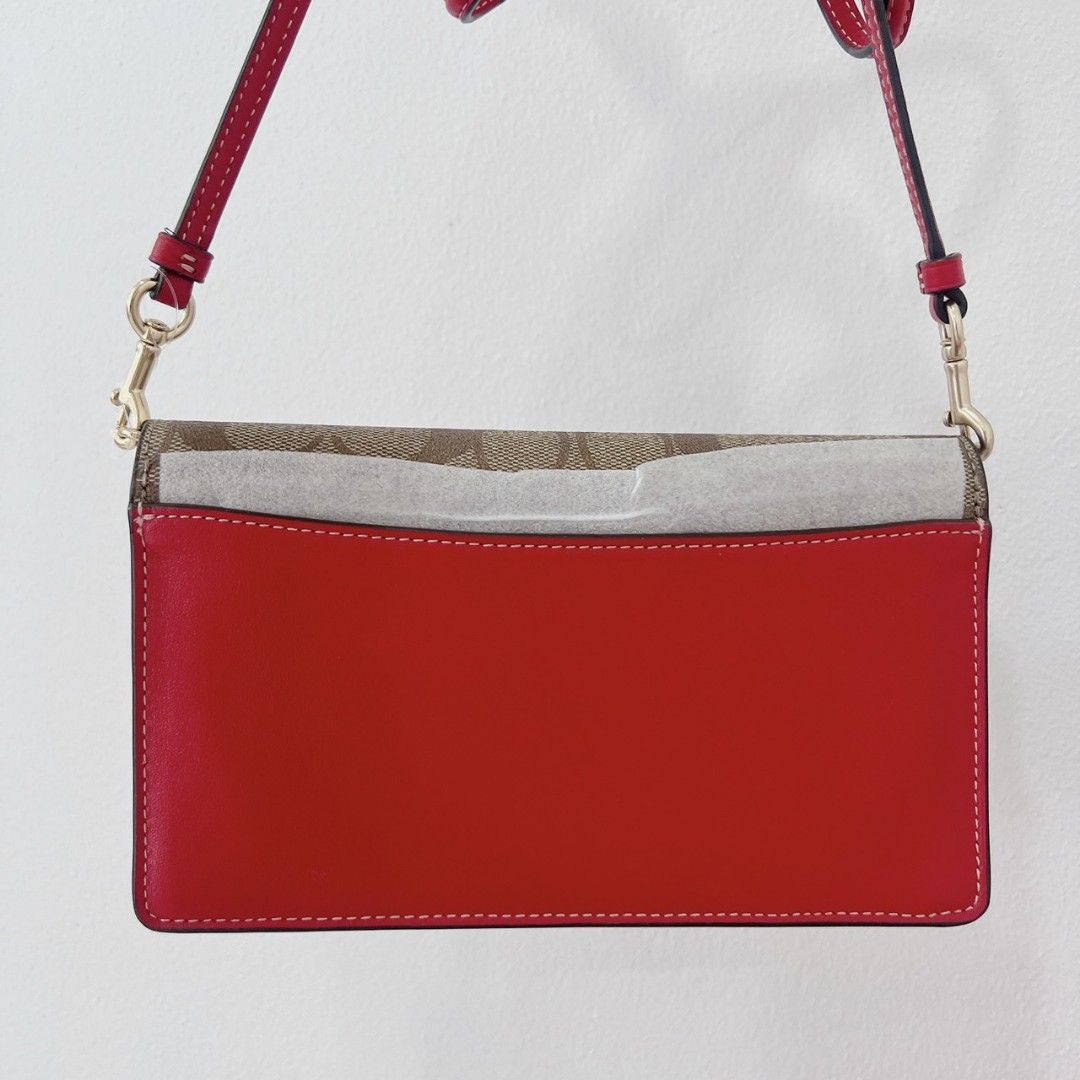 COACH ANNA FOLDOVER CLUTCH CROSSBODY IN SIGNATURE CANVAS WITH ...