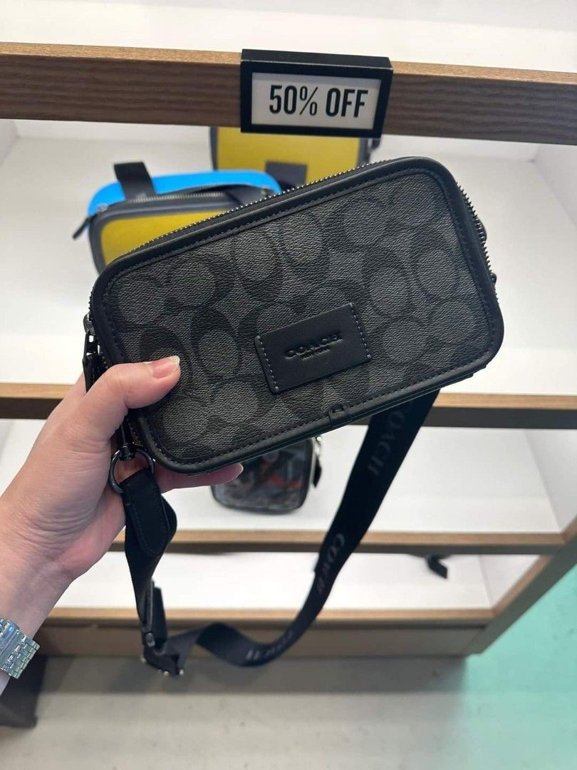 Coach Wyatt Crossbody In Signature Canvas (Men Messenger Sling Shoulder ...