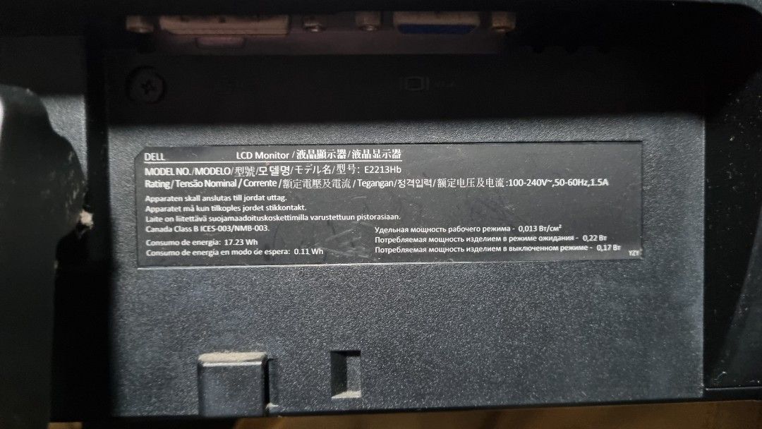 DELL 21.5" Widescreen LED Monitor E2213HB, Computers & Tech, Parts ...